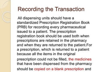dispensing pharmacy note to administration | PPT