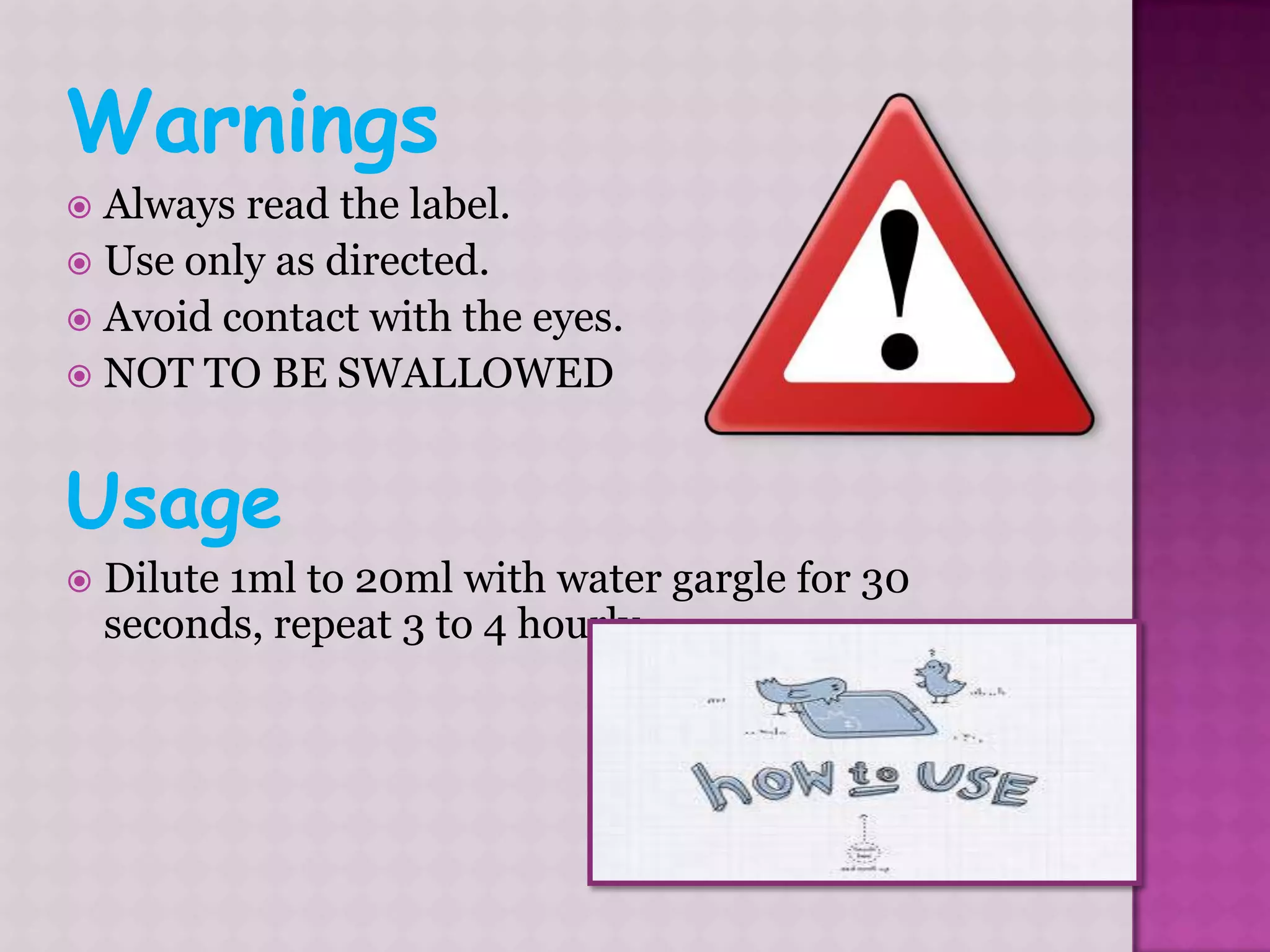 mouthwash, gargle, throat paint | PPTX