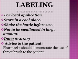 mouthwash, gargle, throat paint | PPTX