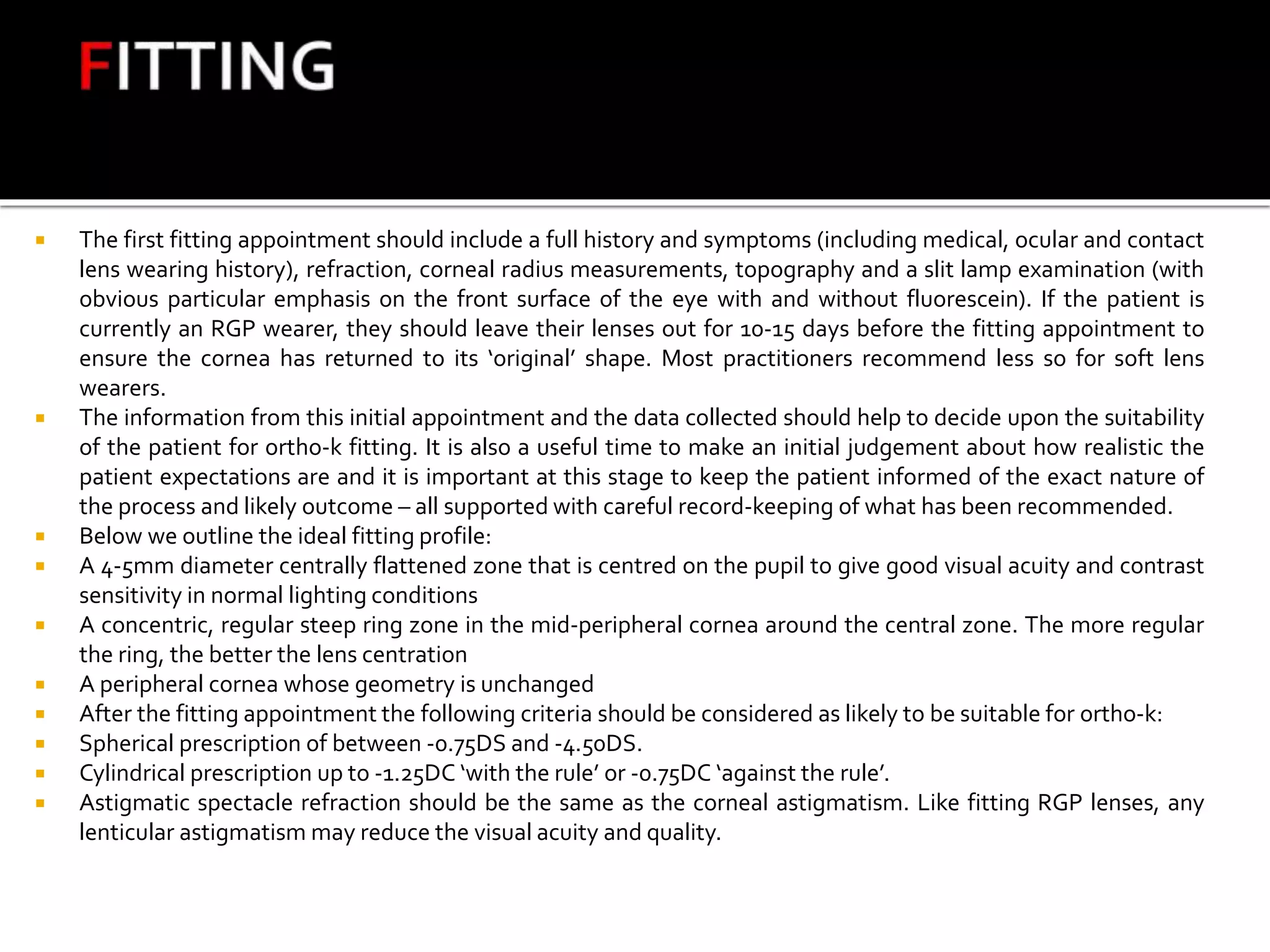 Dispensing of ortho k lenses | PPTX