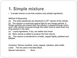 Dispensing Of Solution And Mixture Pptx