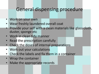 Pharmaceutical Dispensing Practice I pdf | PDF