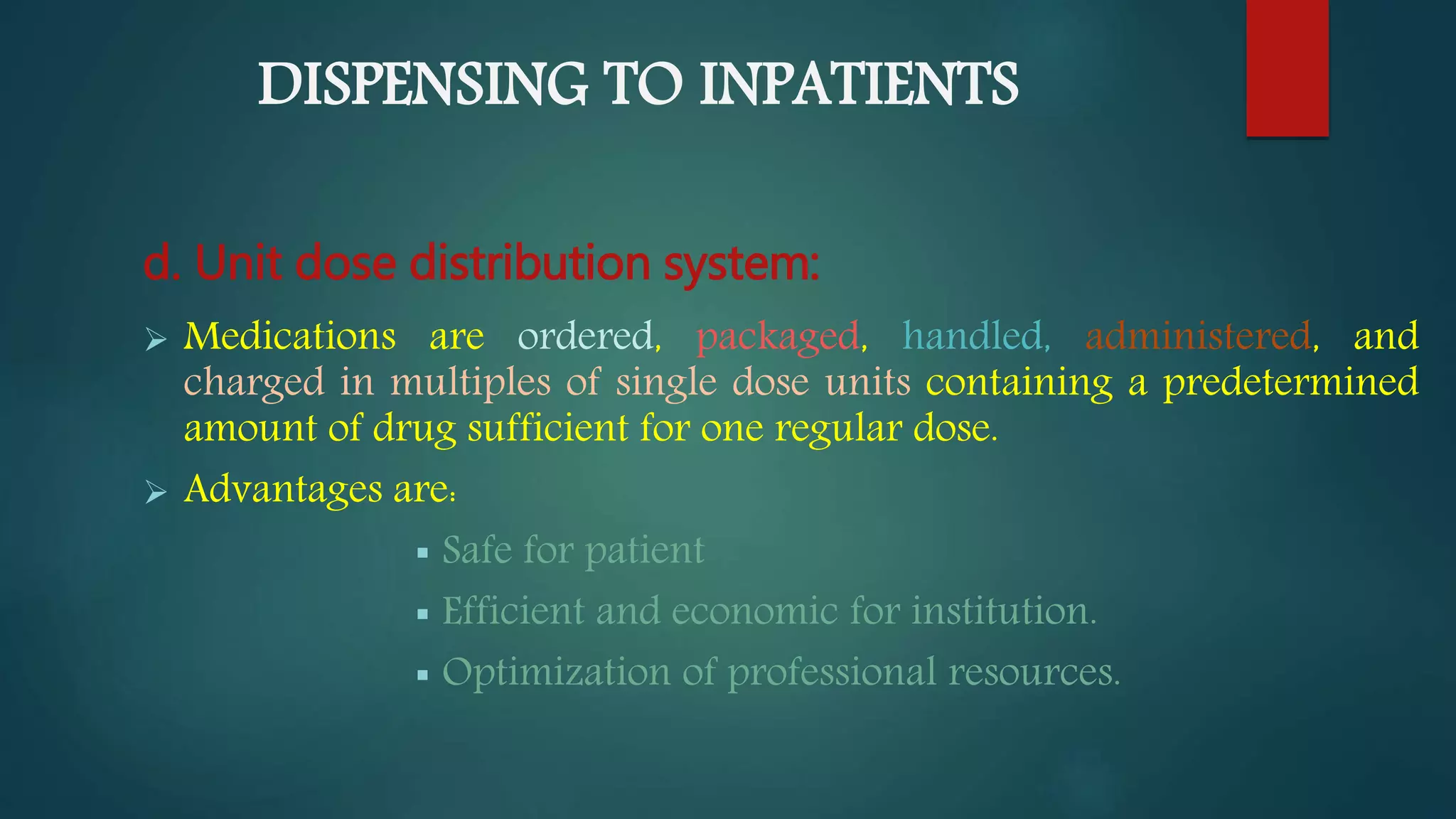 Dispensing to inpatient | PPTX