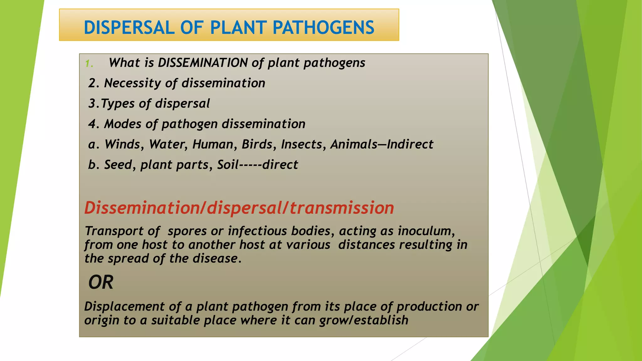 Dispersal of plant pathogens (luqman adil BKUC | PPTX