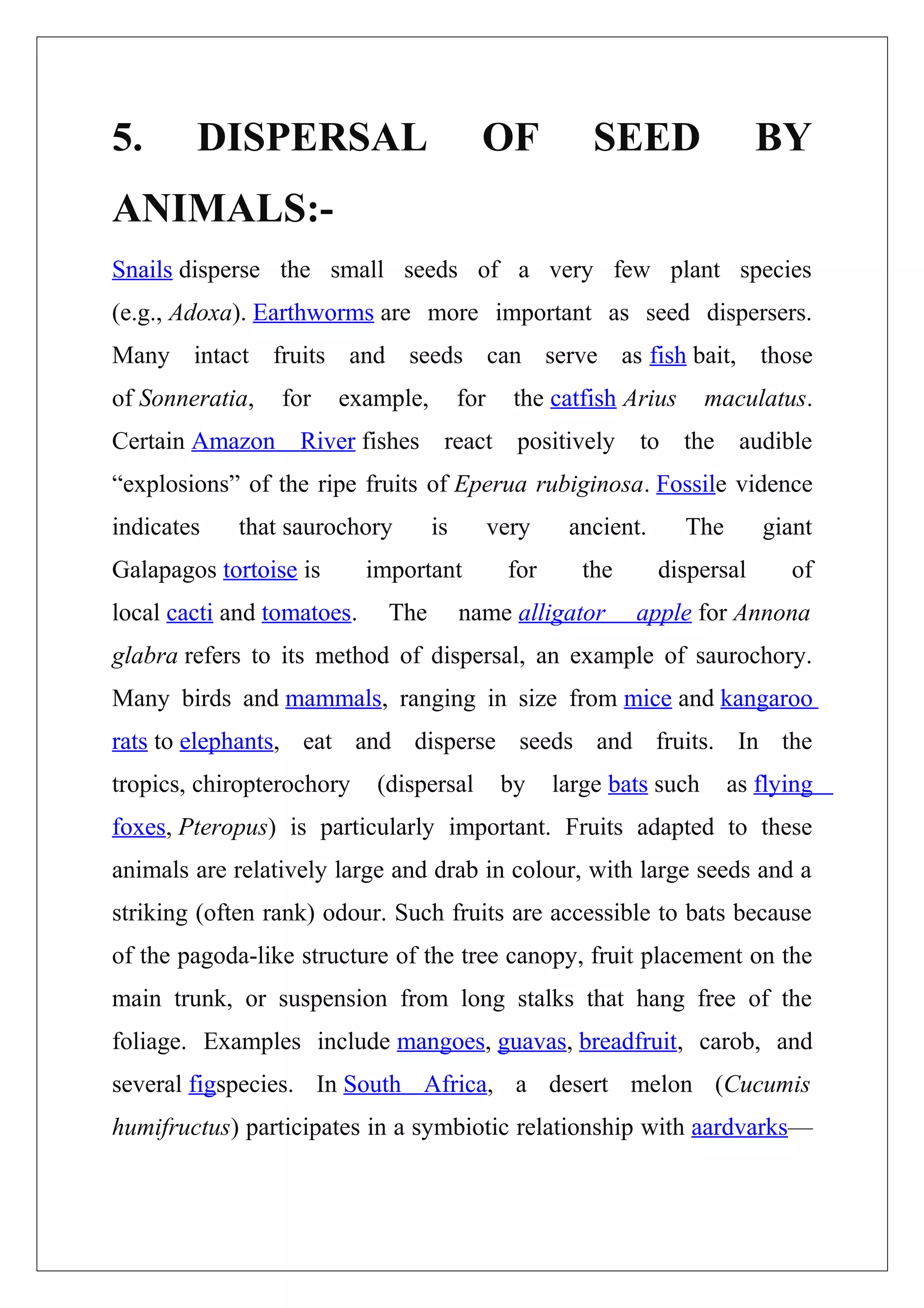 Dispersal of seeds by animals | DOC