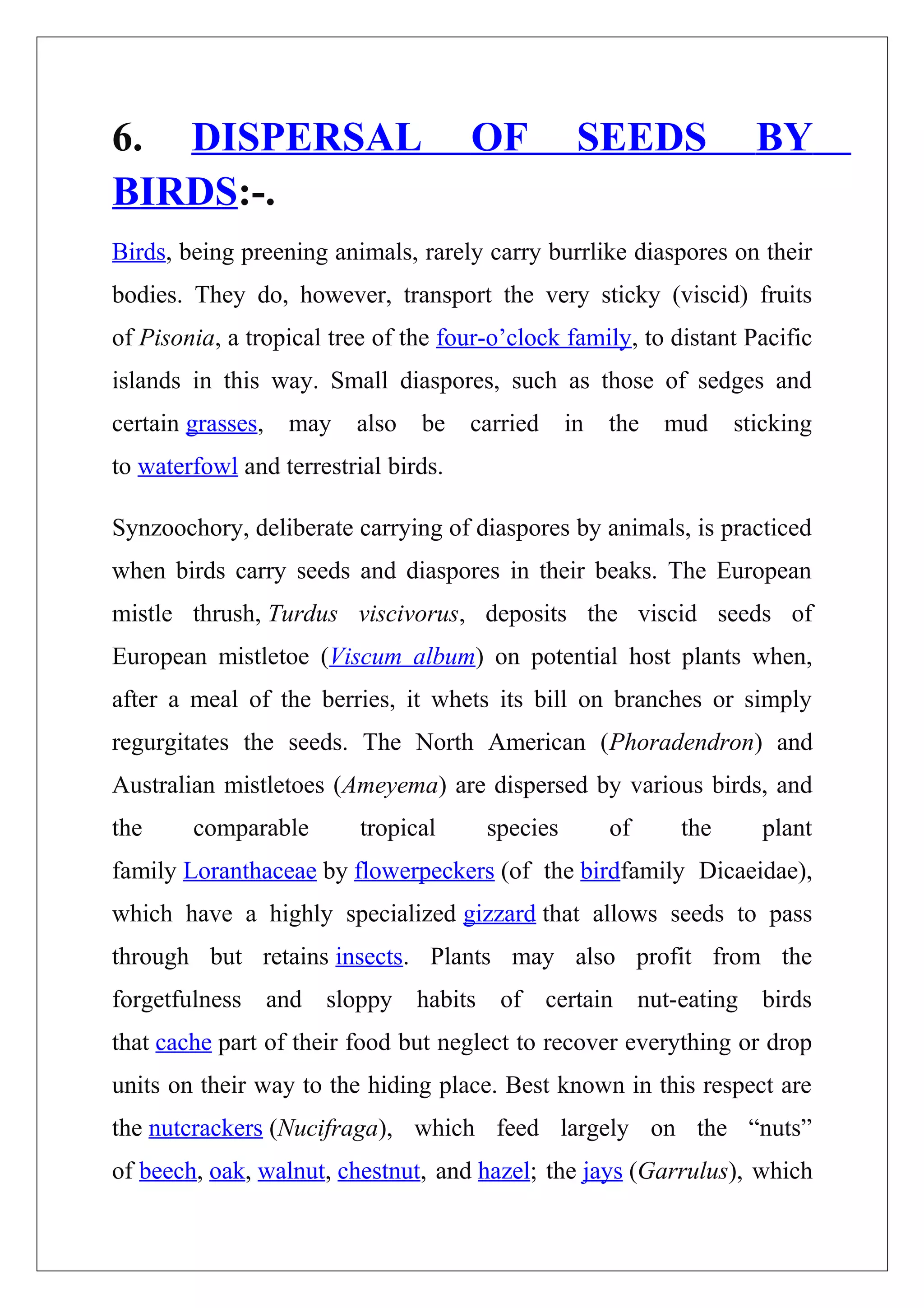 Dispersal of seeds by animals | DOC