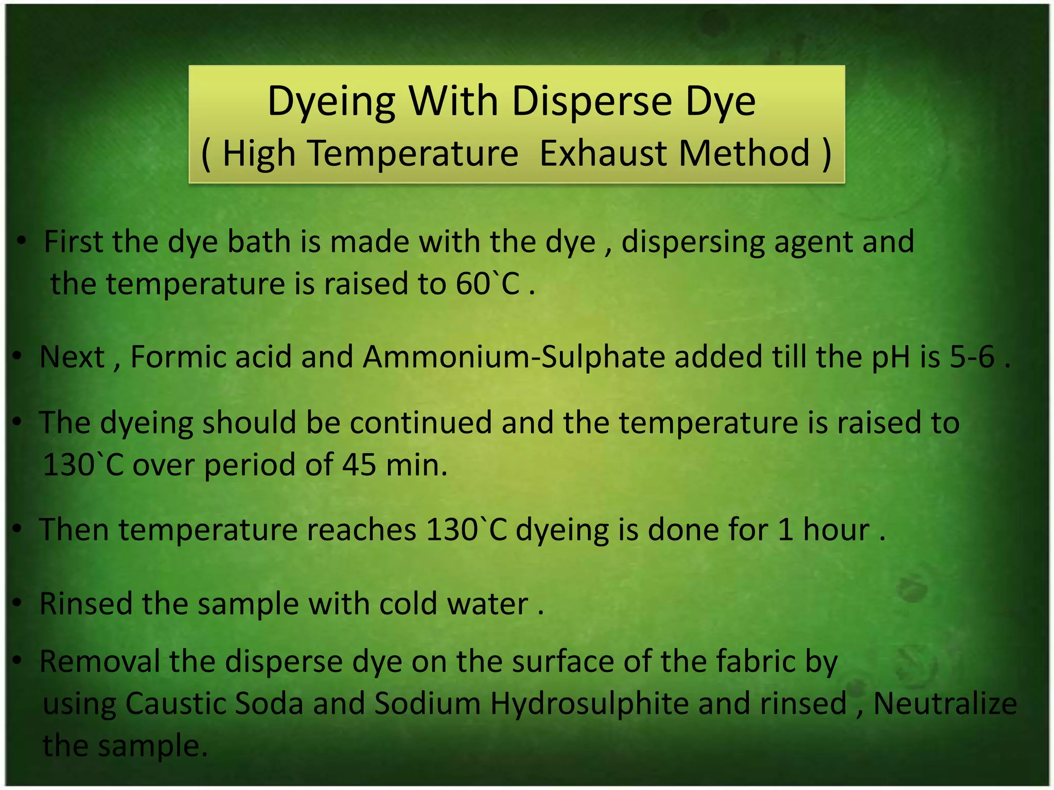 Disperse dyeing | PPTX