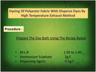 Disperse dyeing | PPTX