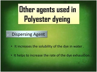 Disperse dyeing | PPTX