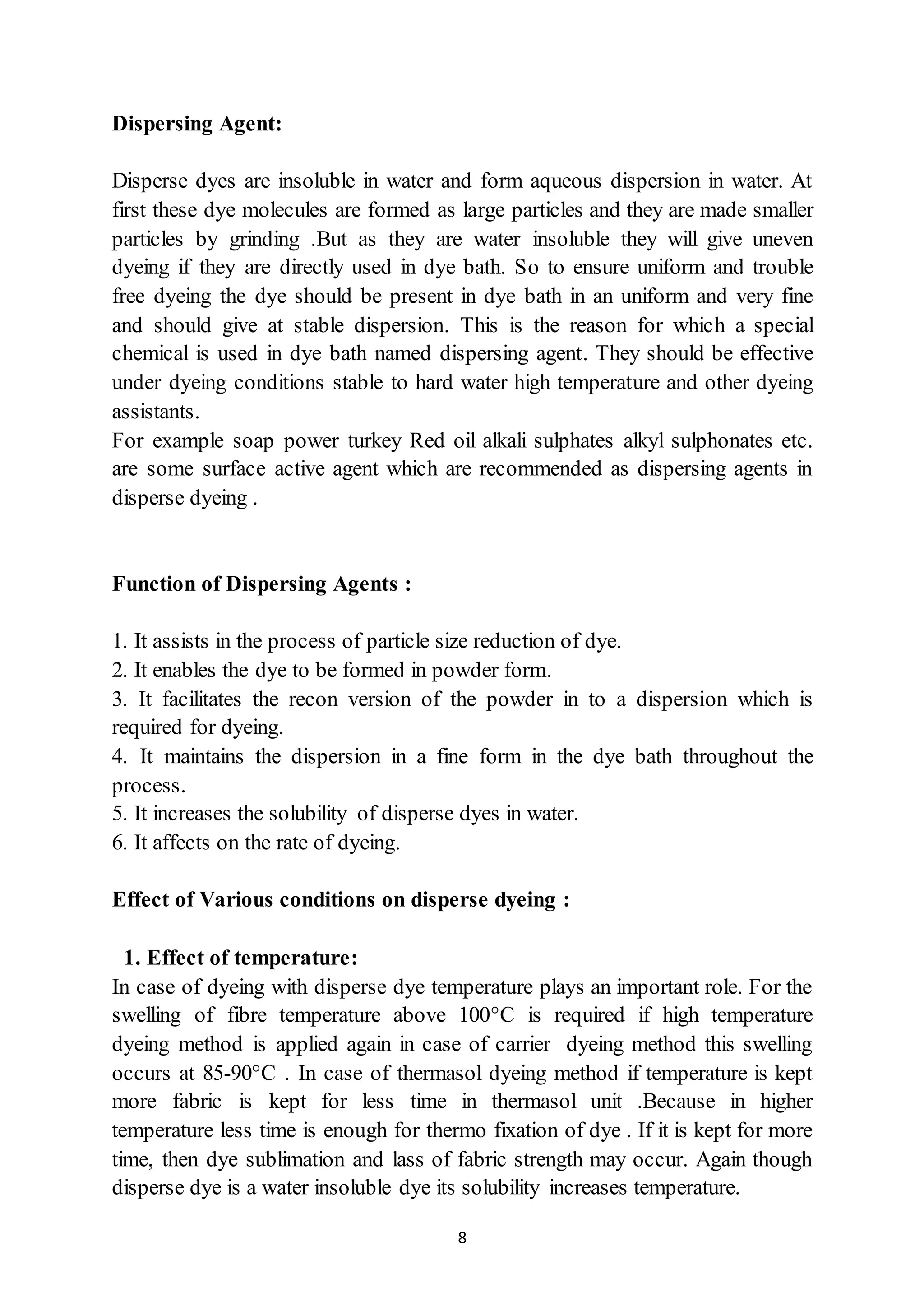 Disperse Dyes (Full PDF) | Disperse Dye | DOC