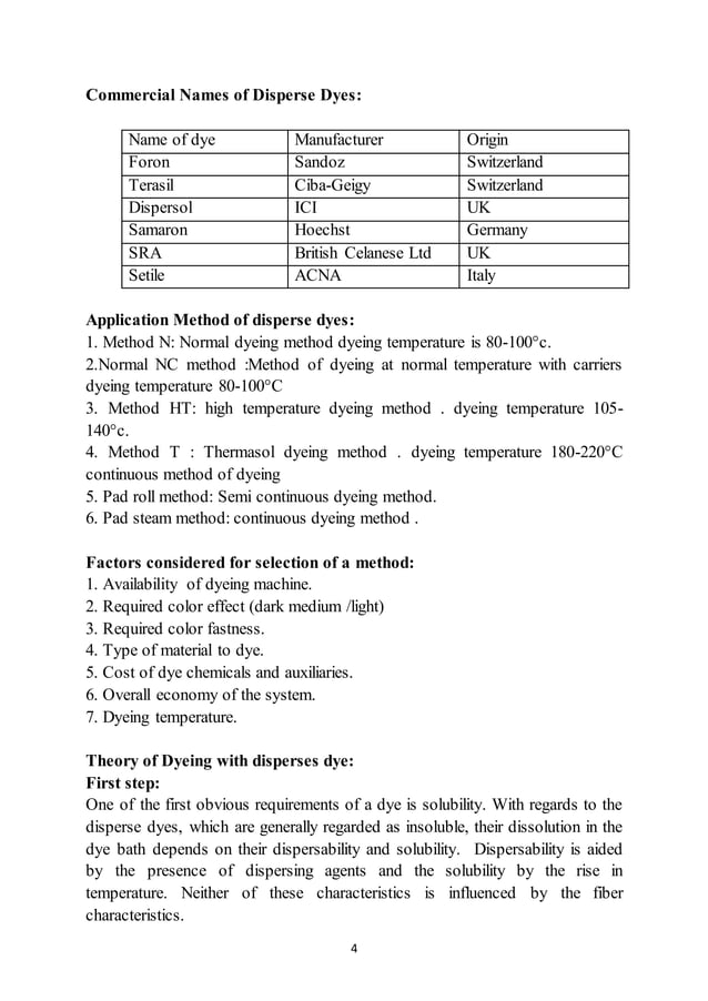 Disperse Dyes (Full PDF) | Disperse Dye | DOC | Physics | Science