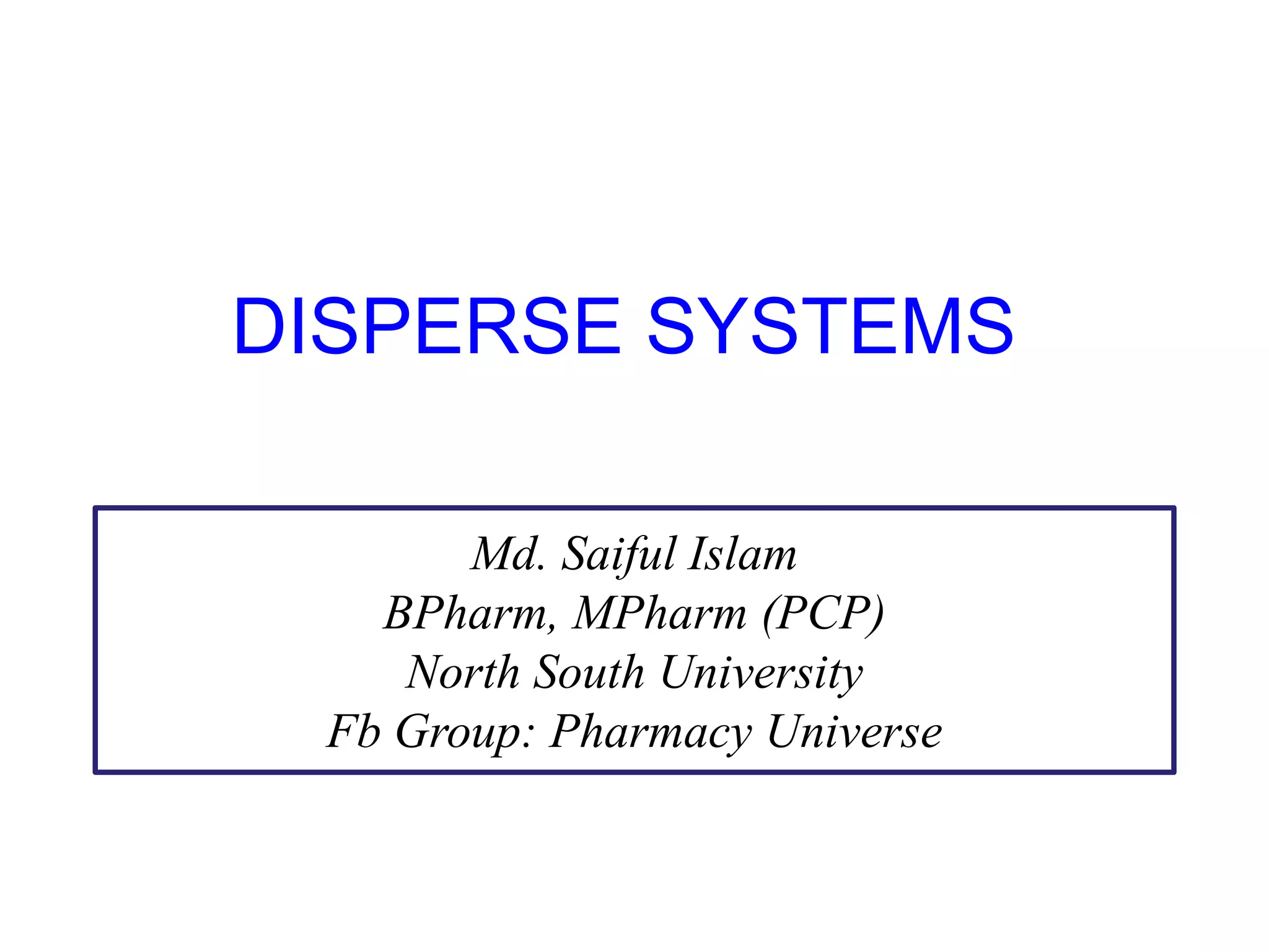 (Disperse systems) | PPT