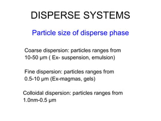 (Disperse systems) | PPT
