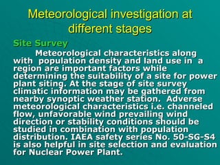 Atmospheric Dispersion in Nuclear Power Plant Siting | PPT