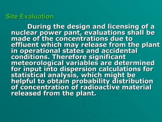 Atmospheric Dispersion in Nuclear Power Plant Siting | PPT