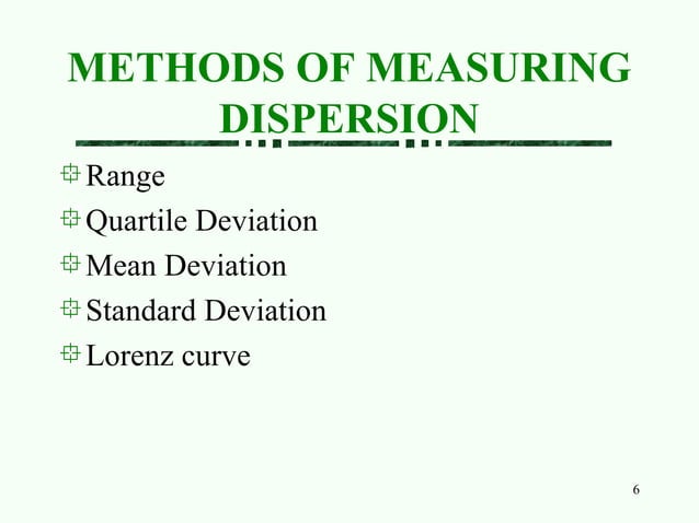 Measure of Dispersion | PPT | Physics | Science
