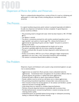 Food Industry - Dispersion of Pectin in Jellies and Preserves | PDF