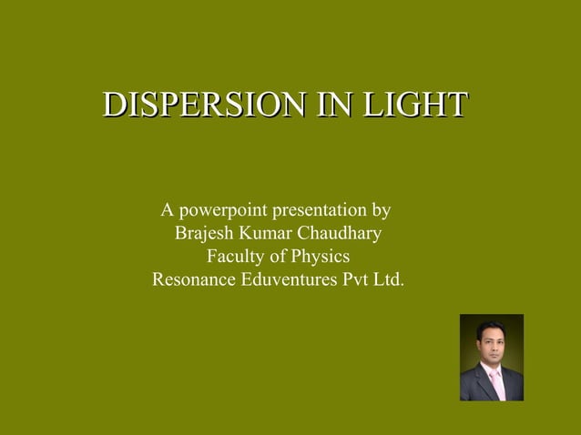 Dispersion | PPT