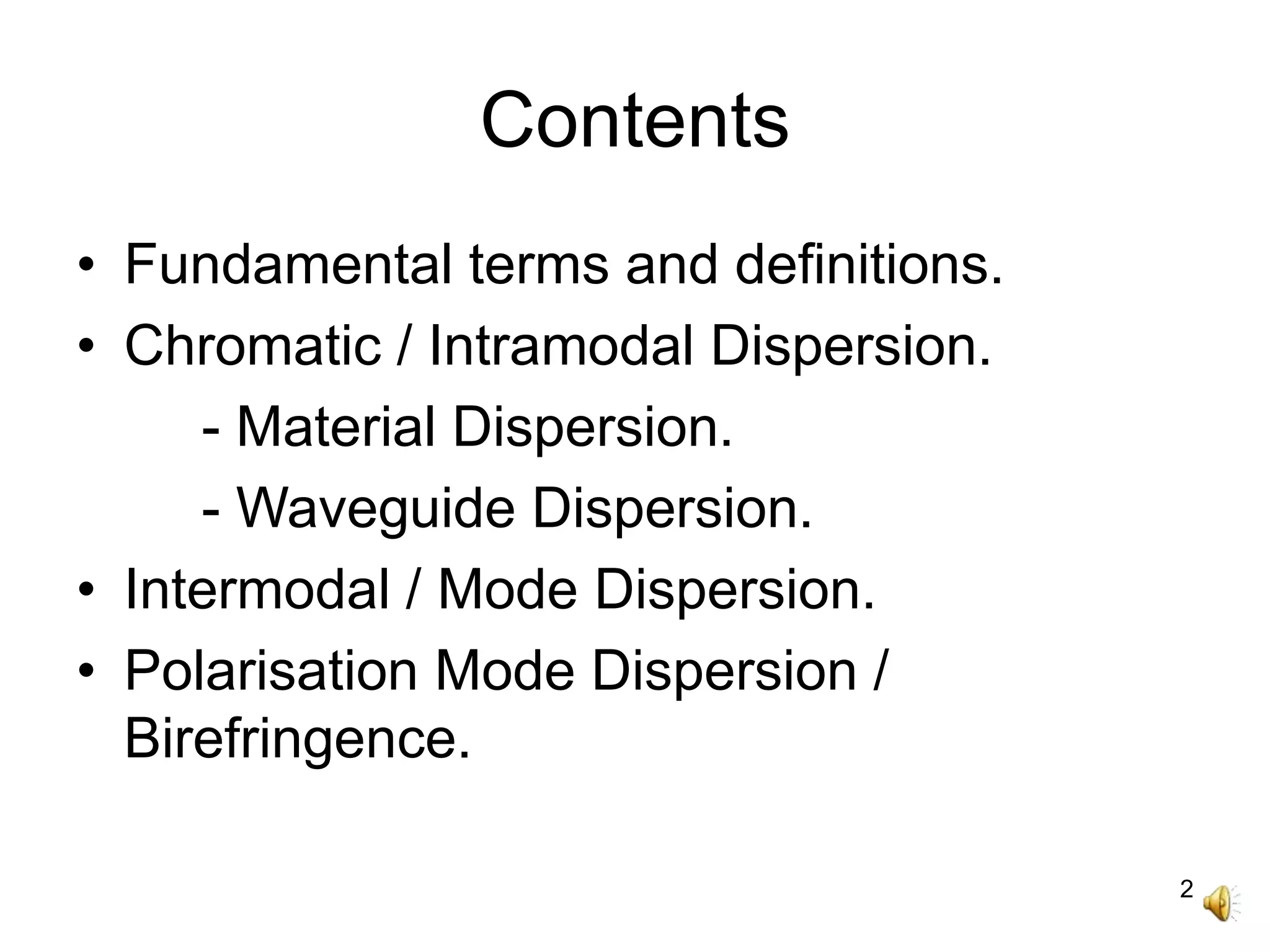 Dispersion in optical fibers | PPT