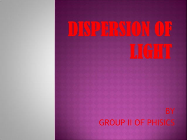 Dispersion of light | PDF