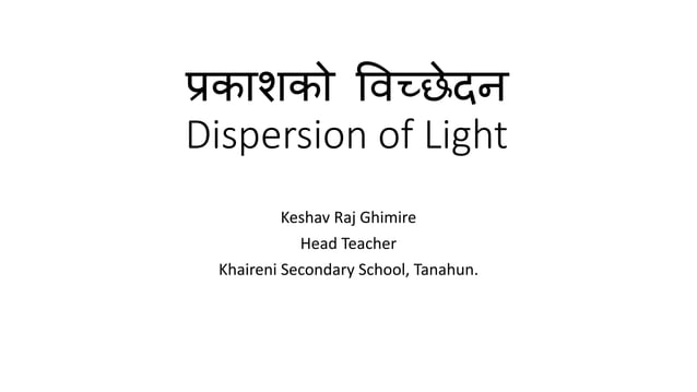Dispersion of light | PPT