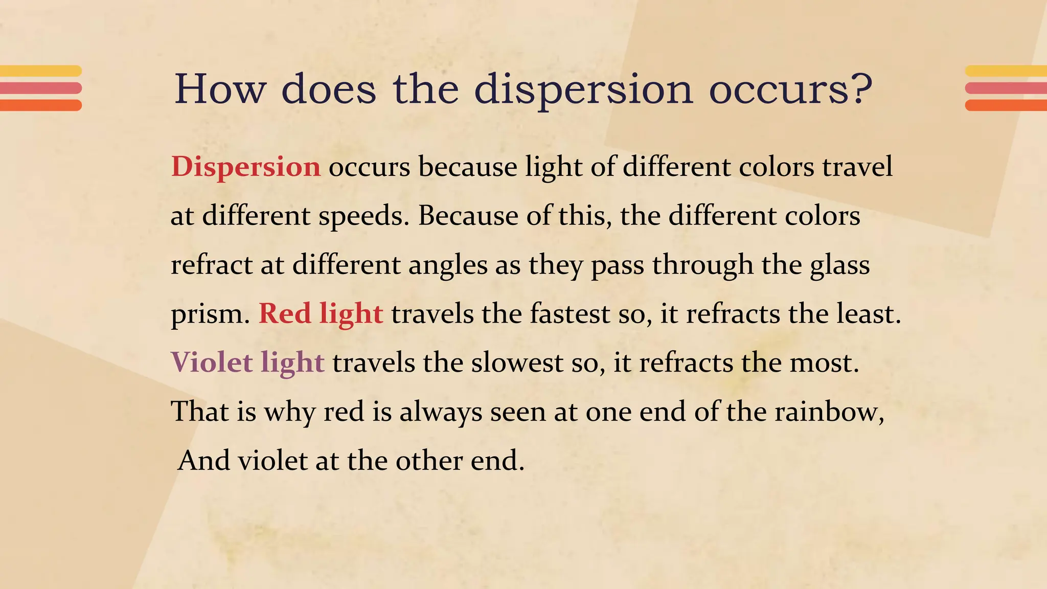 DISPERSION OF LIGHT POWERPOINT PRESENTATION | PPTX