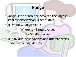 DISPERSION OF VARIABLE IN RESEARCH ANALYSIS | PPT