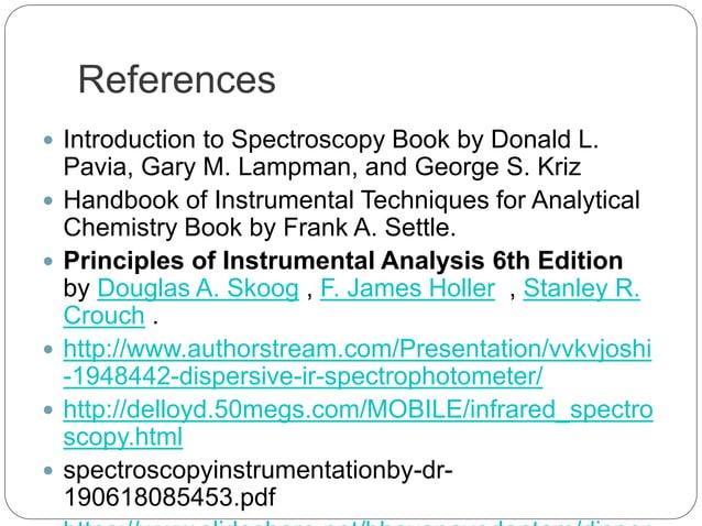 Dispersive ir spectrophotometer | PPTX | Chemistry | Science
