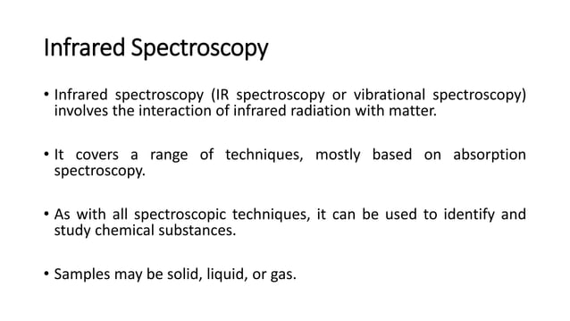 Dispersive transform infrared spectroscopy | PPTX