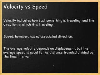 Displacement and Velocity | PPTX