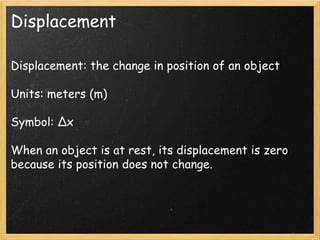 Displacement and Velocity | PPTX