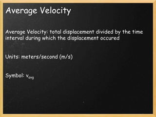 Displacement and Velocity | PPTX