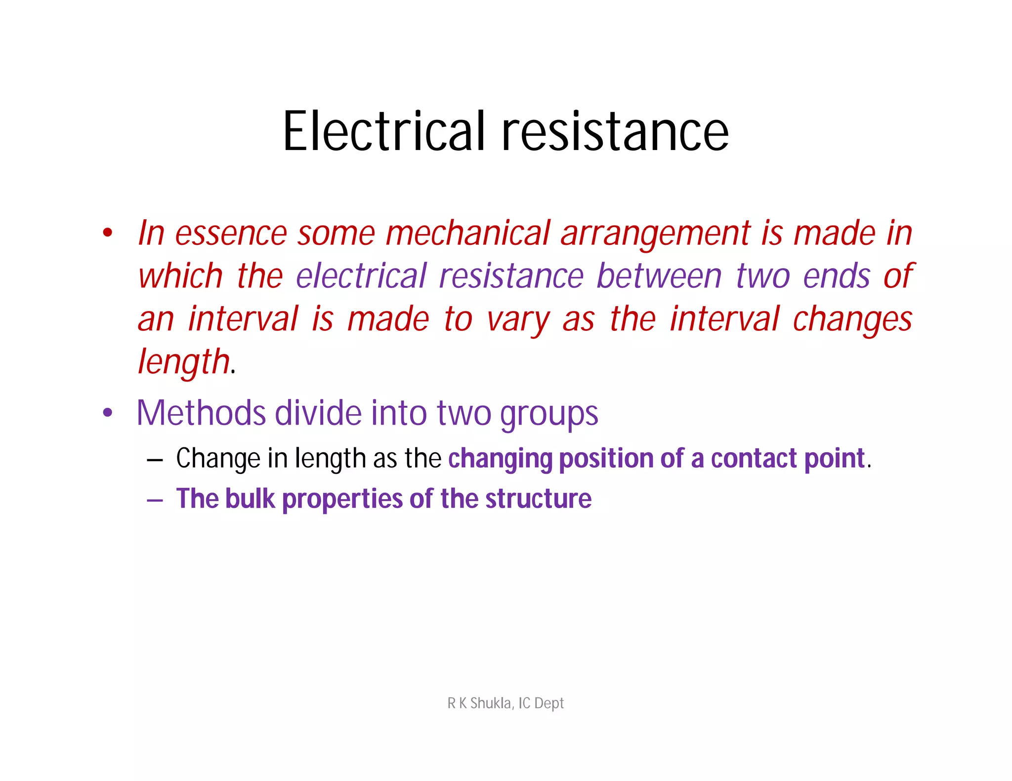 Resistive Displacement measurement | PPT