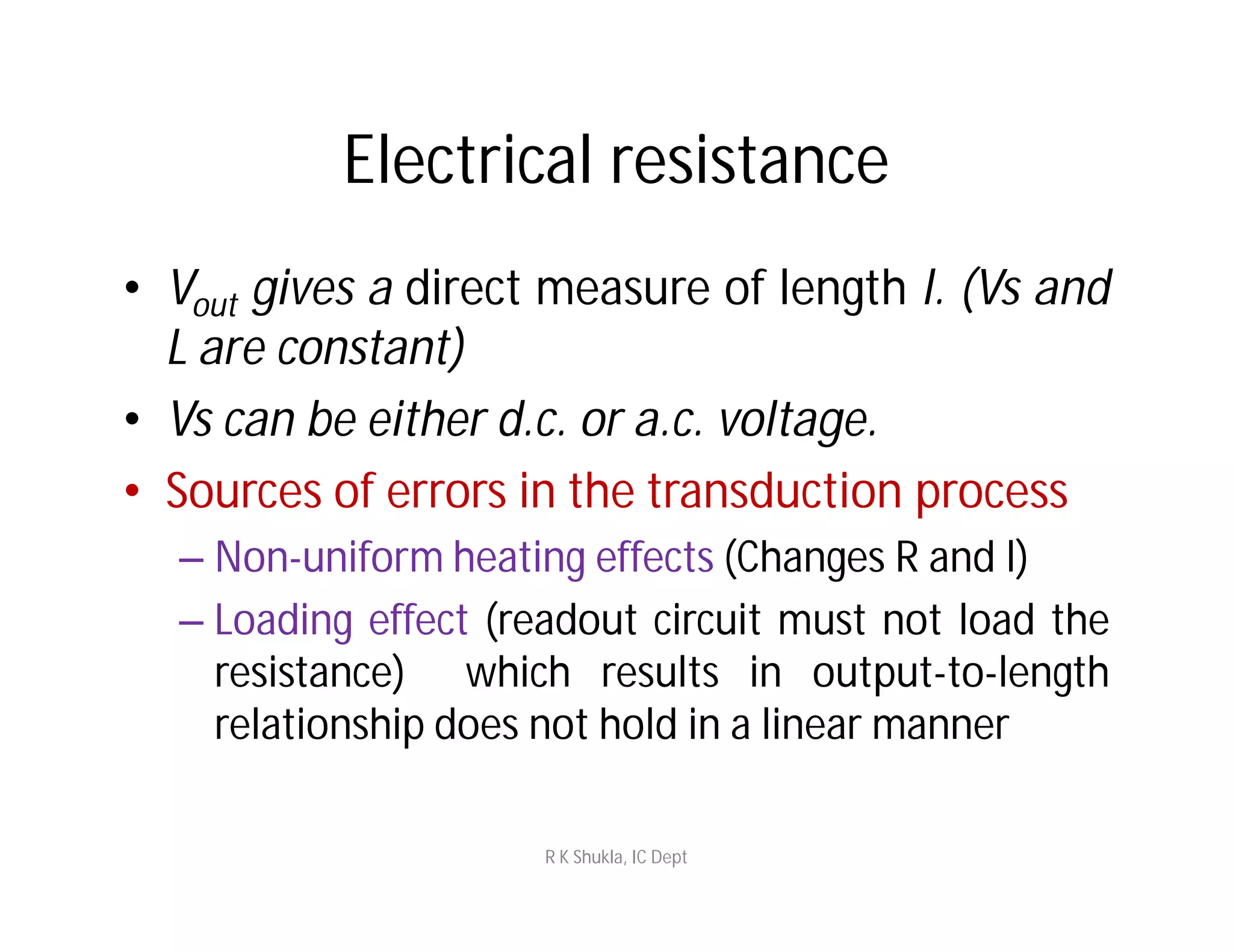 Resistive Displacement measurement | PPT
