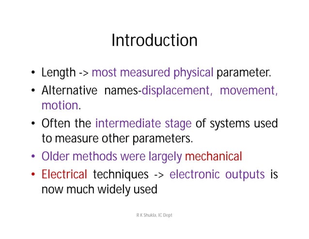Resistive Displacement measurement | PPT