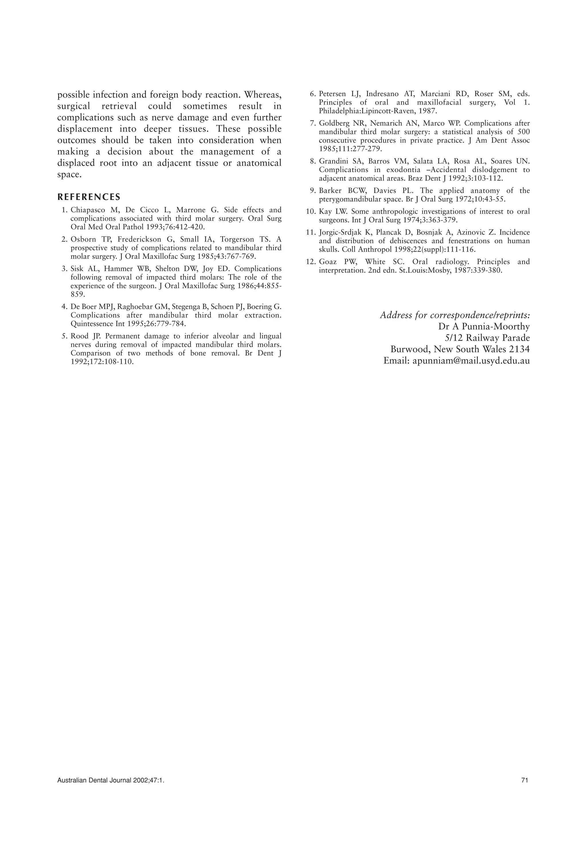 Displacement of a_mandibular_third_molar_root_fragment_into_the ...