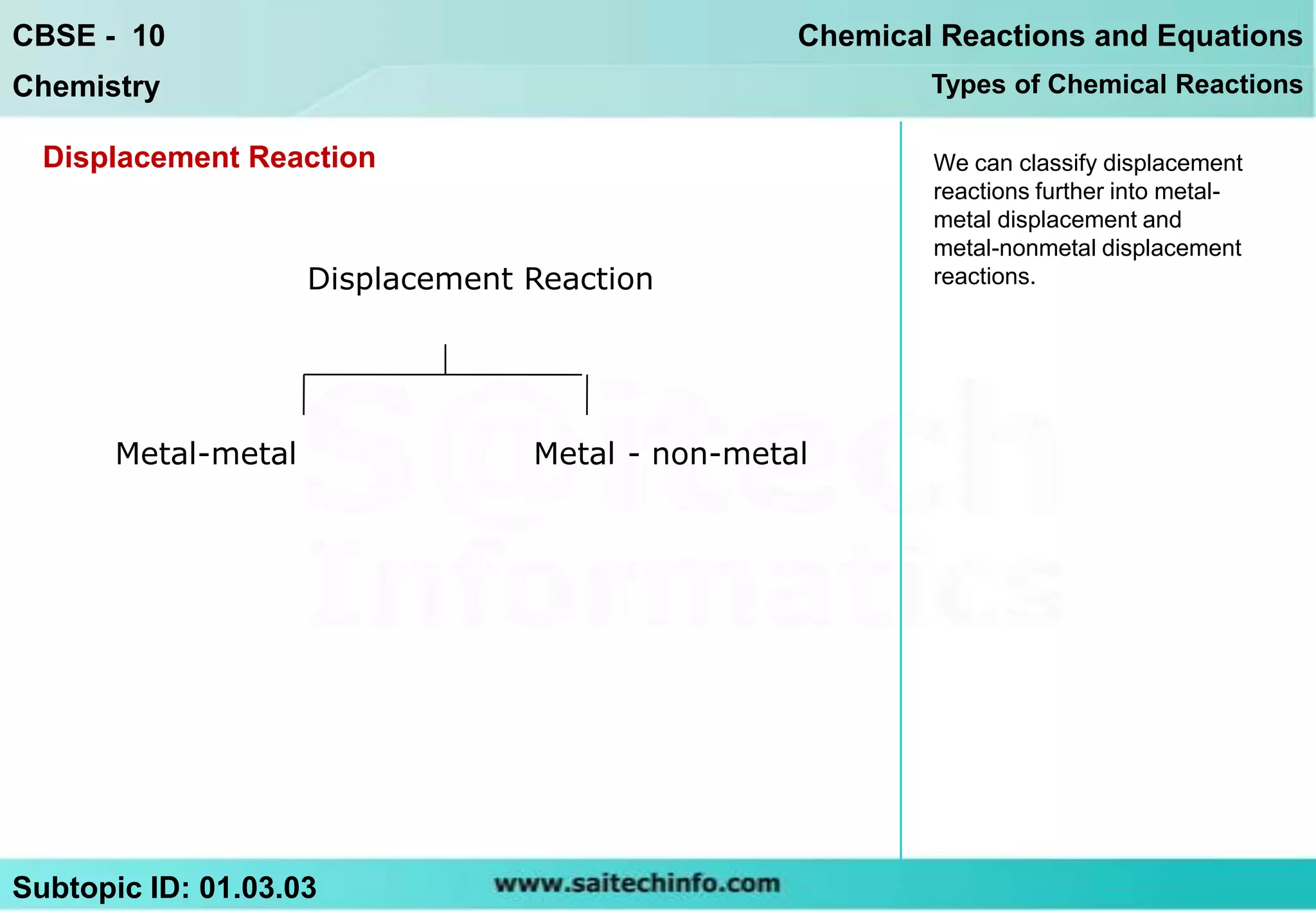 Displacement reaction | PPTX