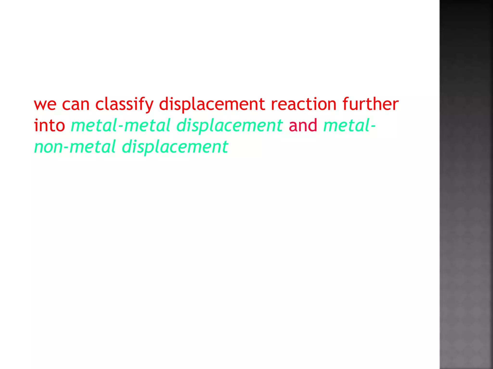 Displacement reaction | PPTX