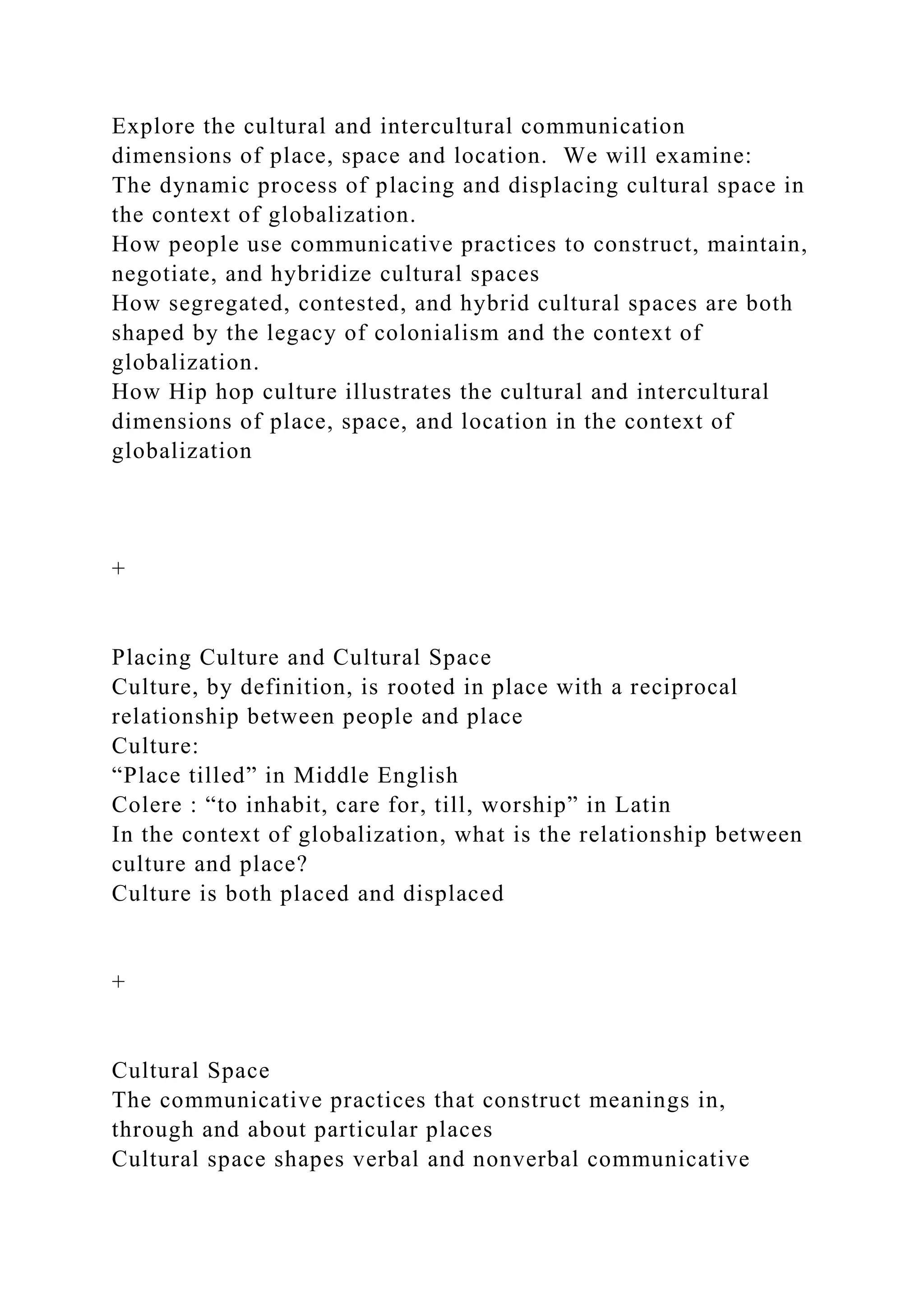(Dis) Placing Culture and Cultural Space Chapter 4.docx