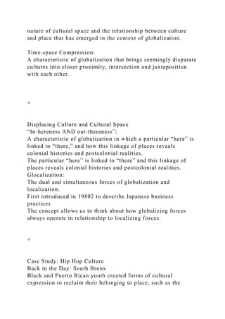(Dis) Placing Culture and Cultural Space Chapter 4.docx