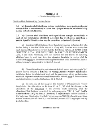 Jane Doe Will Package | PDF