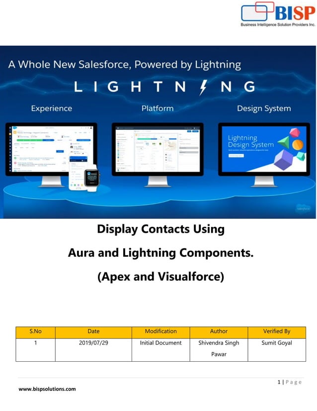Display contact using aura and Ligtning components (apex and visualforce) converted | PDF