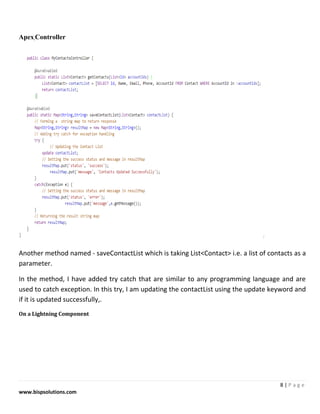 Display contact using aura and Ligtning components (apex and visualforce) converted | PDF