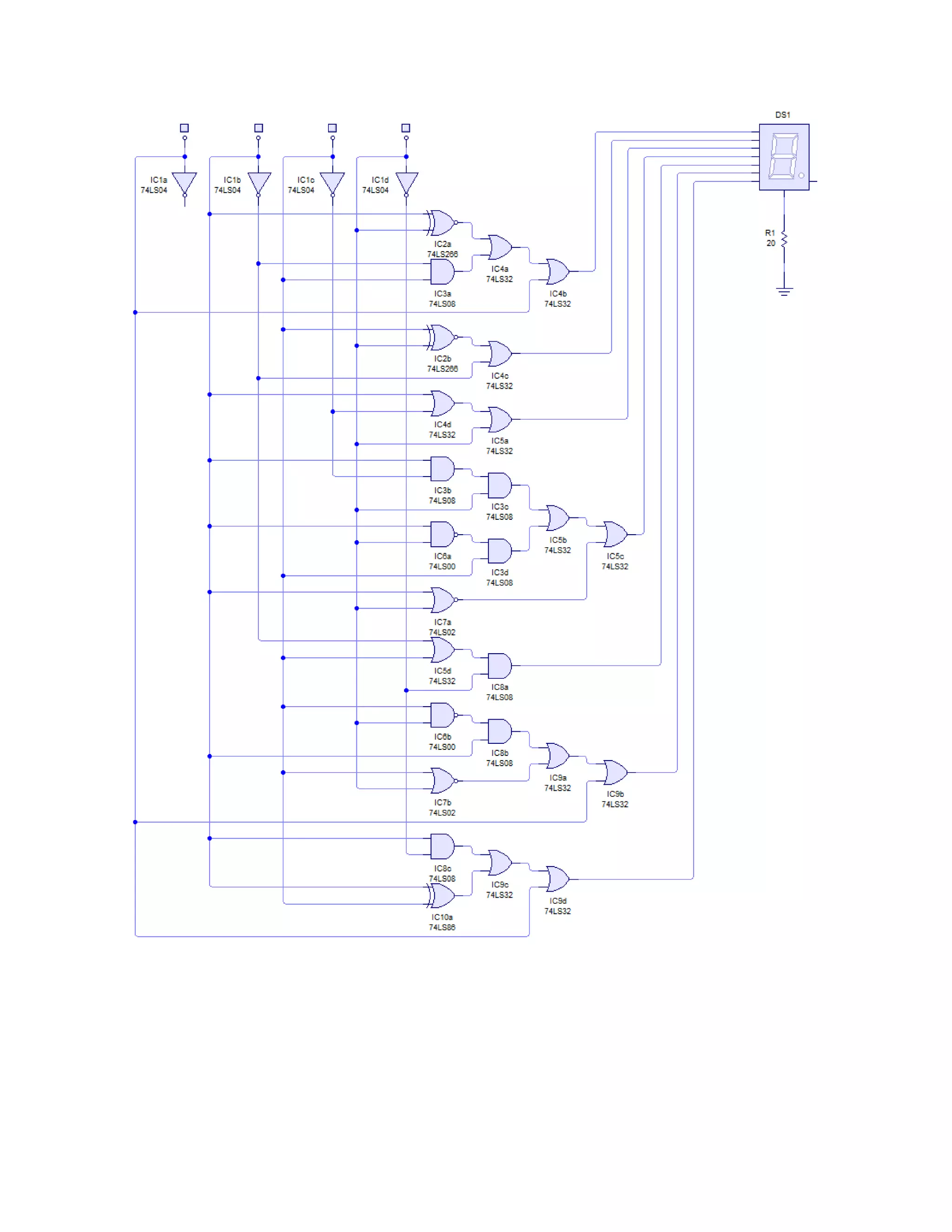Electrónica digital: Display de 7 segmentos con compuertas lógicas | DOCX