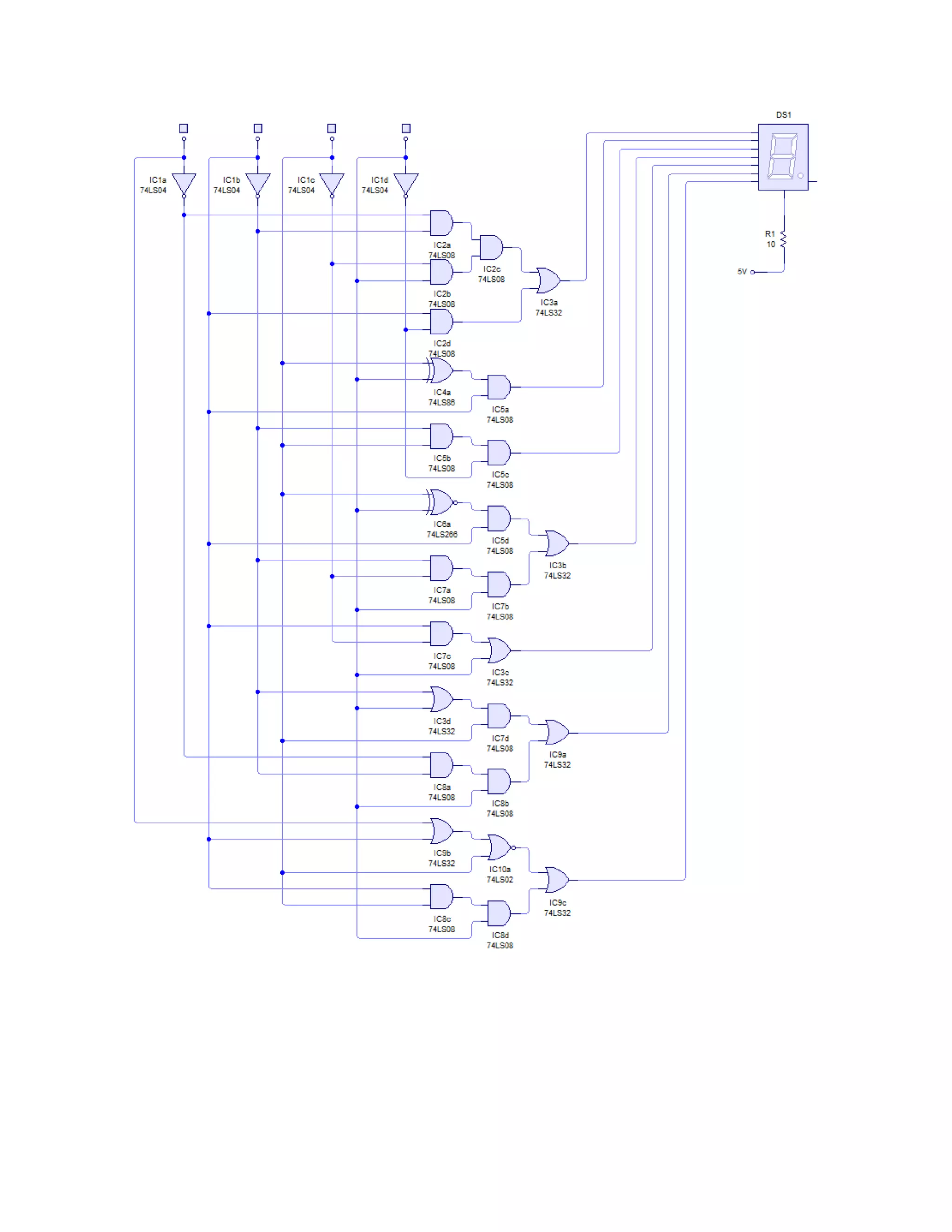 Electrónica digital: Display de 7 segmentos con compuertas lógicas | DOCX