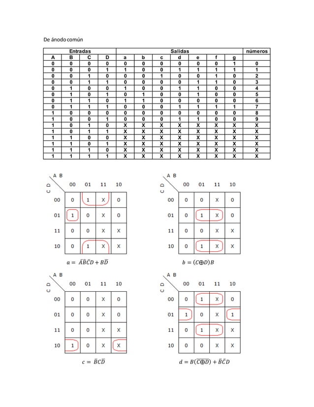 Electrónica digital: Display de 7 segmentos con compuertas lógicas ...