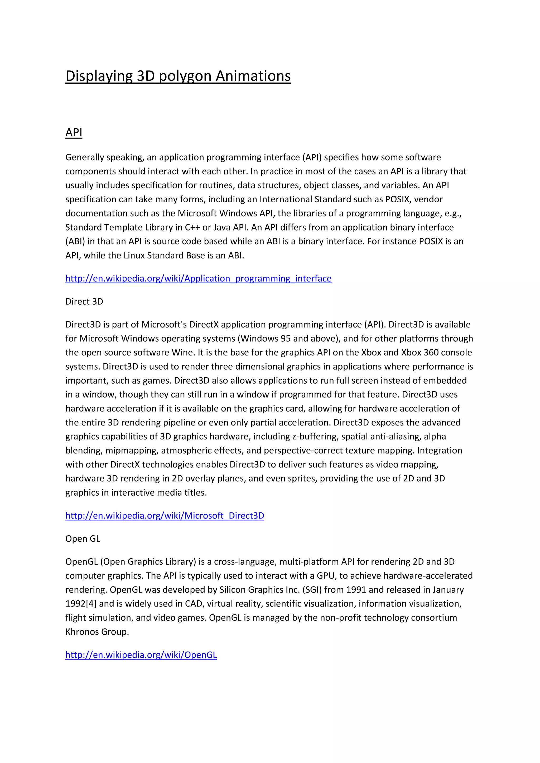 Displaying 3 d polygon animations | DOCX