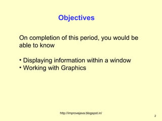 Displaying information within a window.68