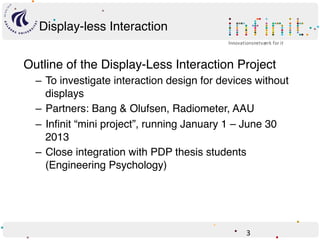 Displayless Interaction af Lars Bo Larsen, AAU | PPT