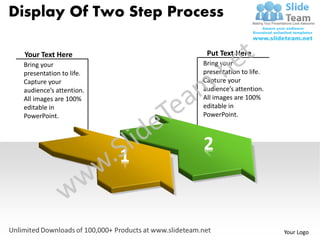 Display of two step process manufacturing flow chart symbols power ...